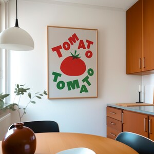 Kitchen Wall Art, Tomato Print, Kitchen Prints, Colourful Green Red ...