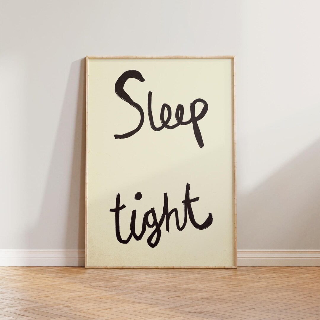 Sleep Wall Art, Bedroom Wall Art Prints, Sleep Tight Print, Retro Mid ...