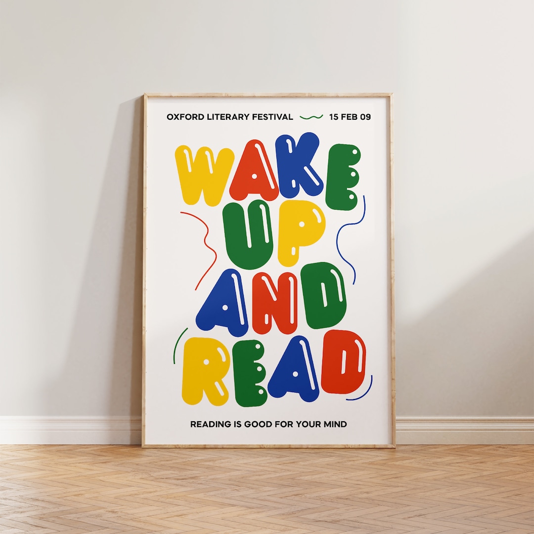 Book Wall Art Print, Reading Book Print, Colourful Bedroom Prints ...
