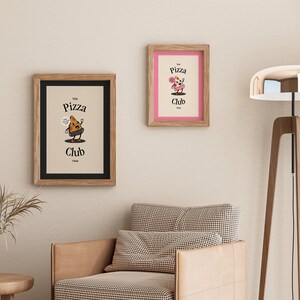Kitchen Print, Retro Wall Art, Pizza Print Poster, Retro Cartoon Print ...