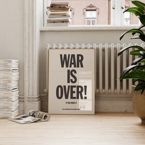 War is Over Print Poster, Living Room Prints, Retro Wall Art, Vintage ...