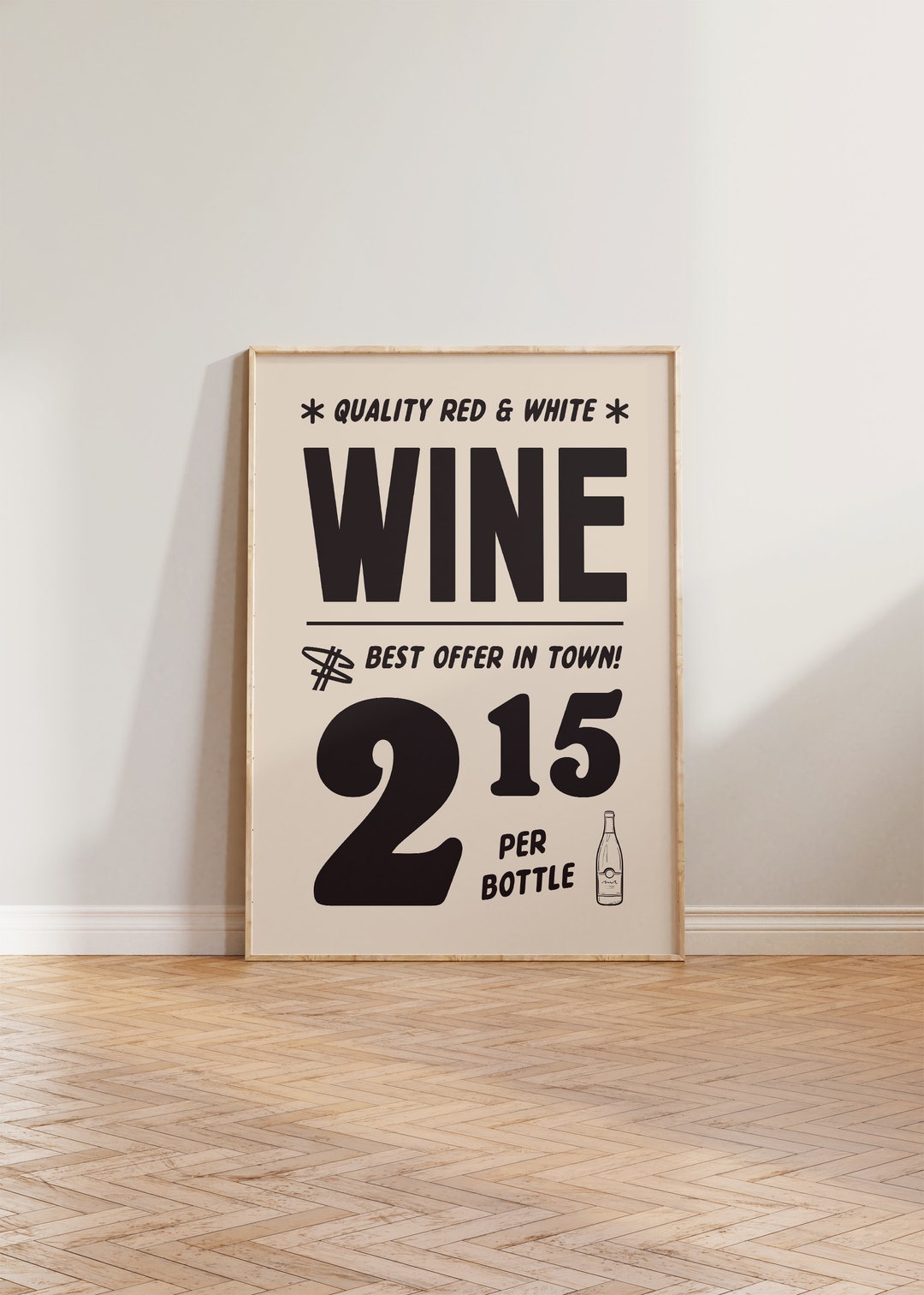 Retro Kitchen Print, Food & Drink Wall Art, Vintage Wine Poster, Dining ...