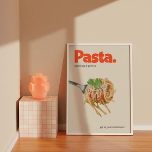 Kitchen Pasta Print, Retro Print, Kitchen Poster, Food Print, Dining ...
