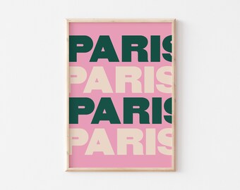 Pink Paris Wall Art - Etsy