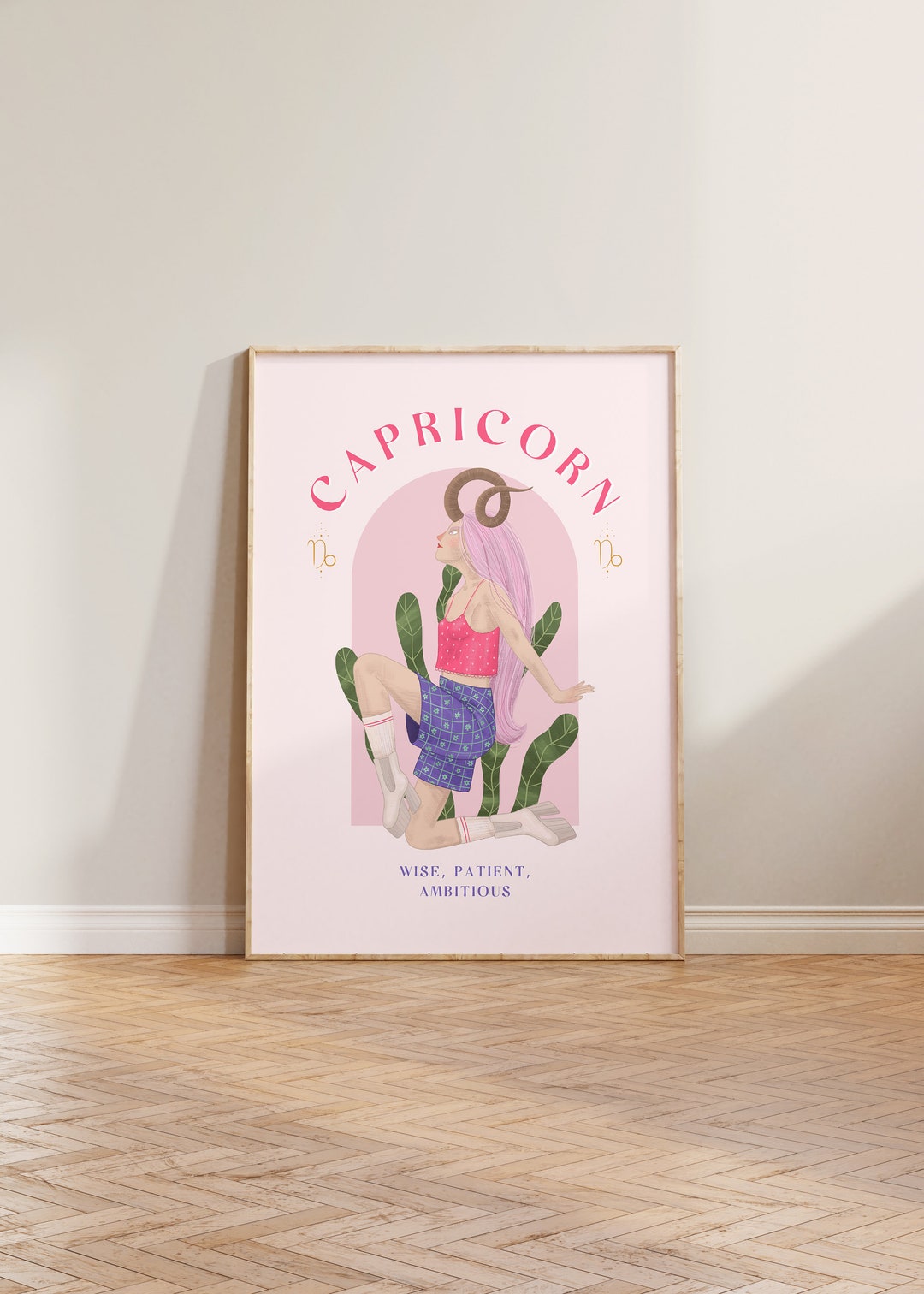 Capricorn Print, Capricorn Art Print, Horoscope Zodiac Print, Zodiac ...