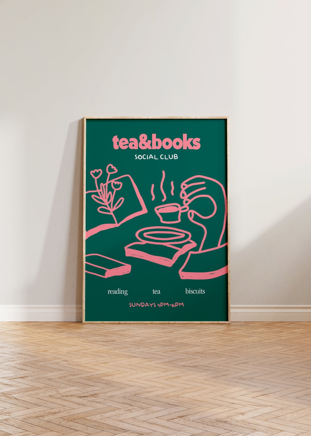 Book Wall Art Reading Print Gift for Readers Hand Drawn - Etsy UK