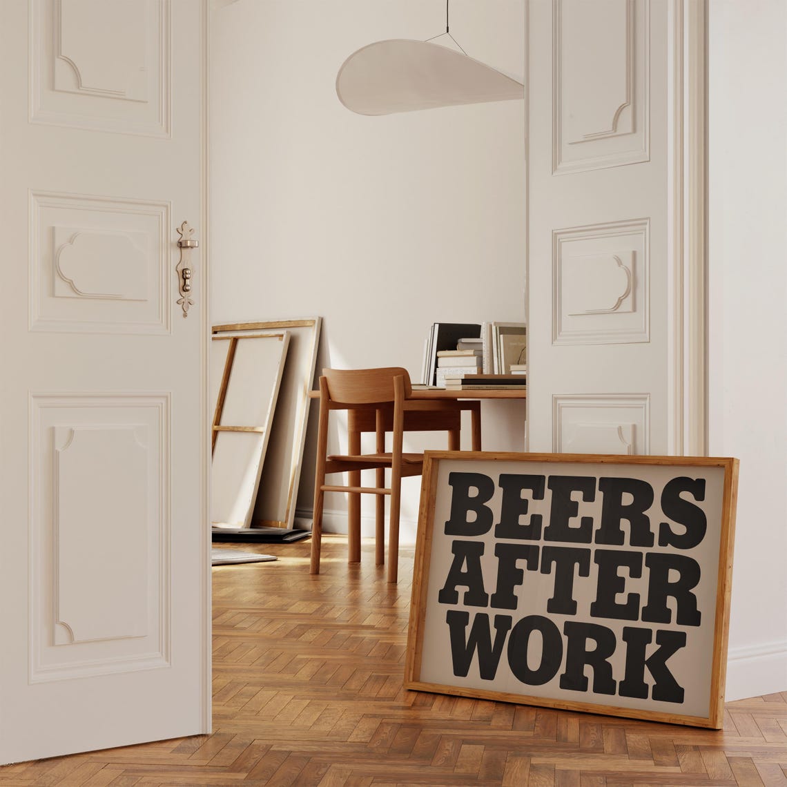 Mid Century Retro Office Print, Beer Wall Art, Bar Print Wall Decor ...