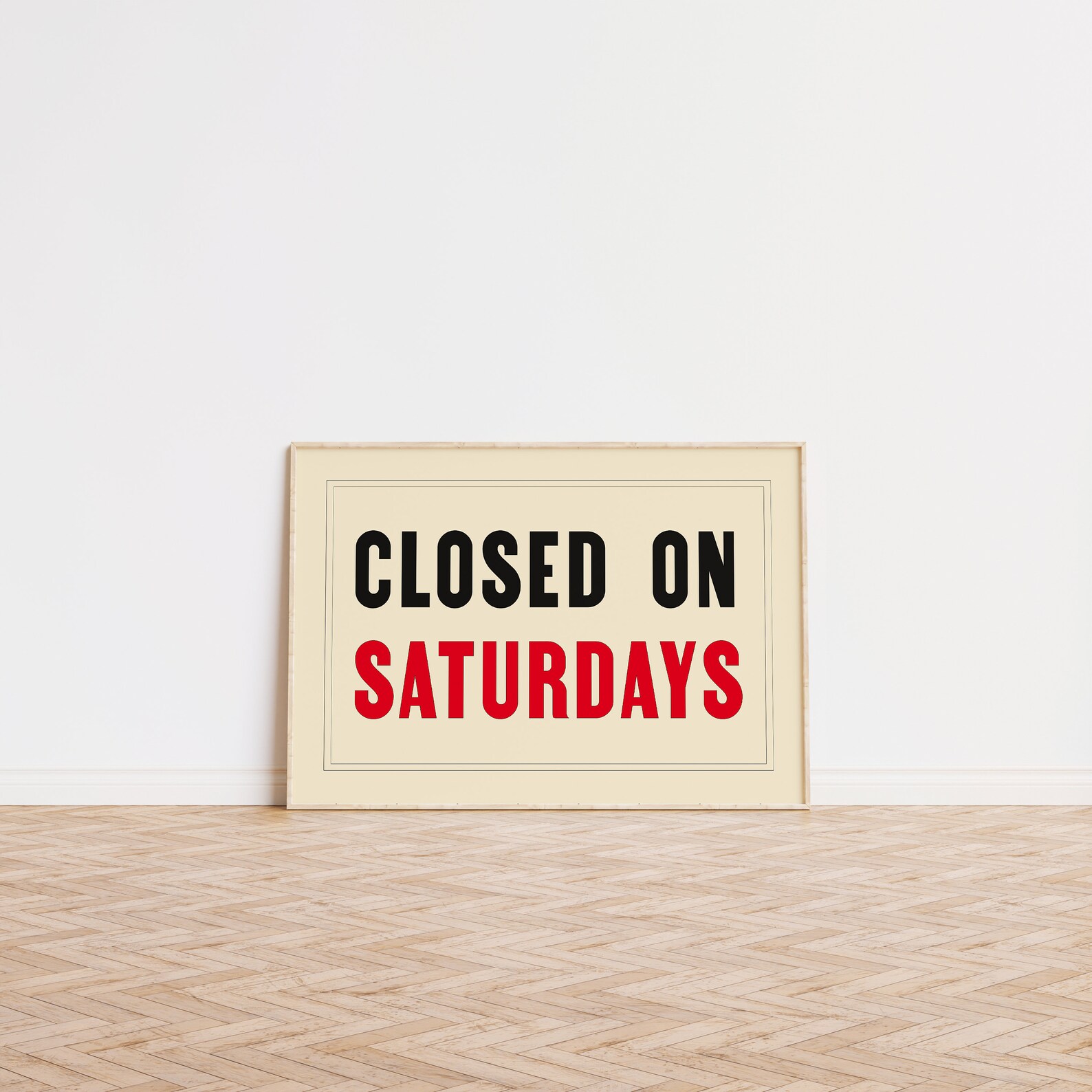 Retro Wall Art, Closed on Saturdays Print, Retro Shop Poster, Vintage ...