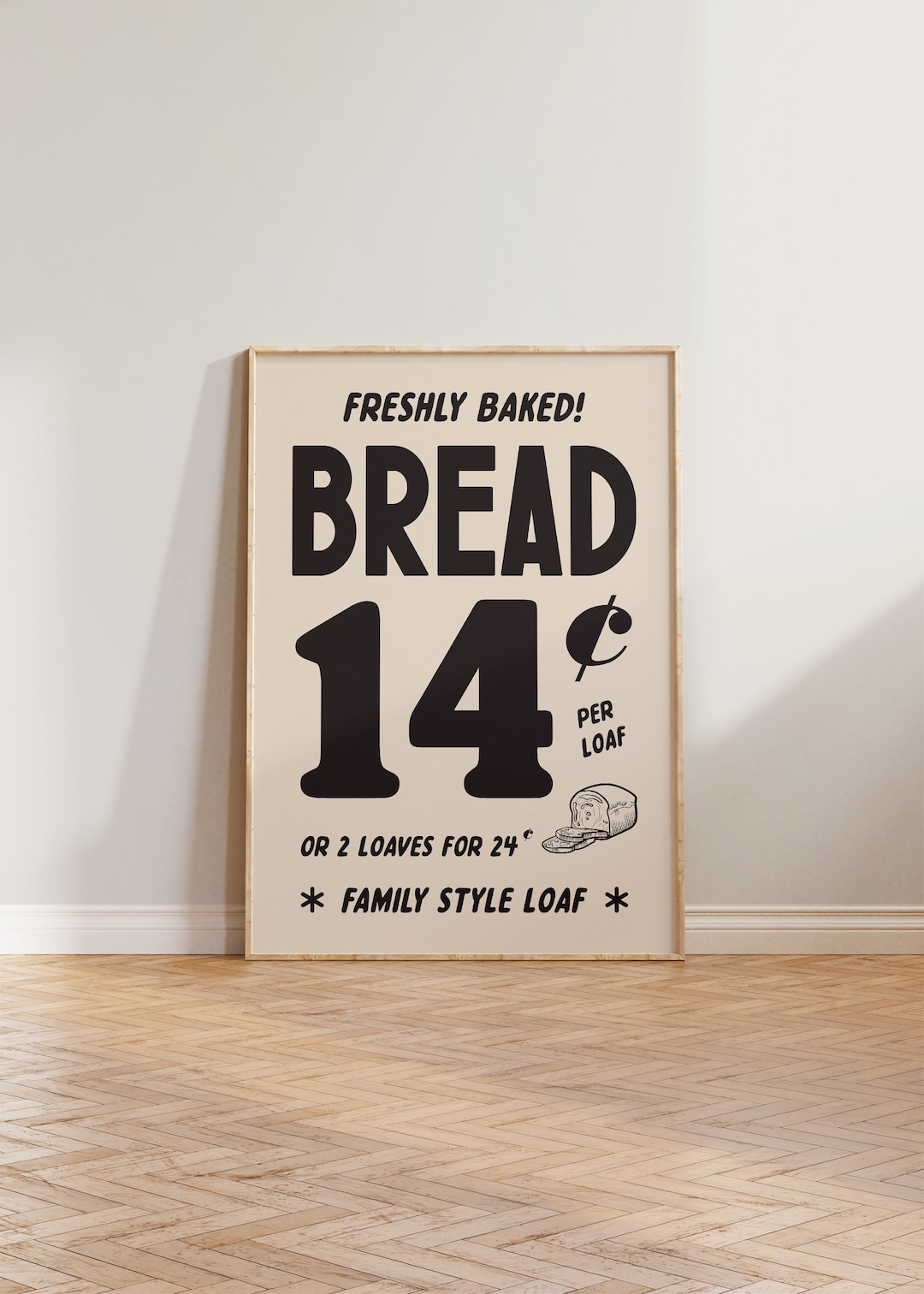 Kitchen Print, Retro Poster, Vintage Kitchen Food Print, 1950s Bread ...