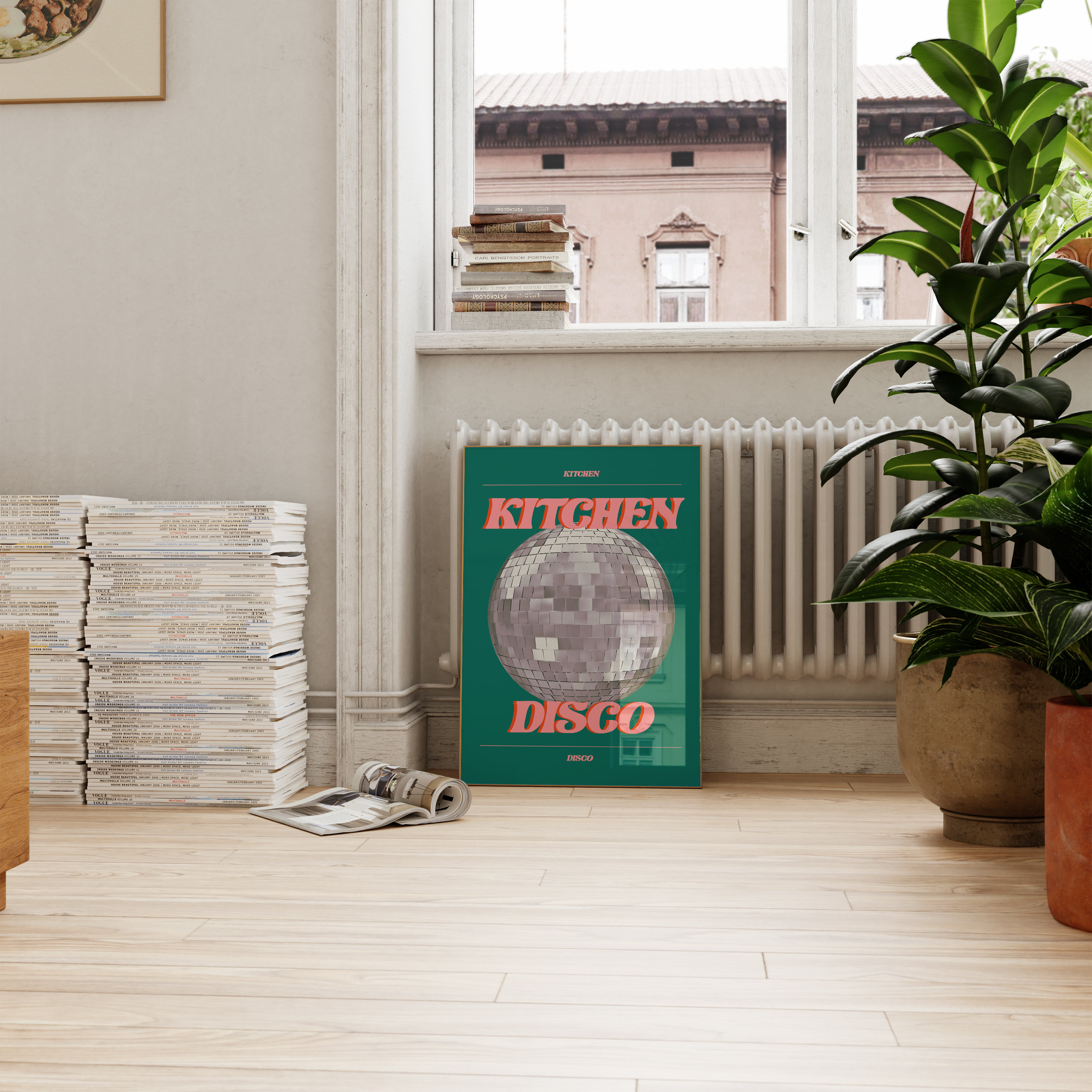 Kitchen Print, Kitchen Disco Poster, Typography Wall Art, Retro Disco ...