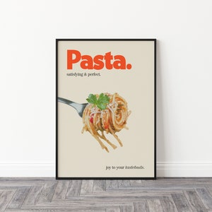 Kitchen Pasta Print, Retro Print, Kitchen Poster, Food Print, Dining ...