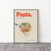 Kitchen Pasta Print, Retro Print, Kitchen Poster, Food Print, Dining ...