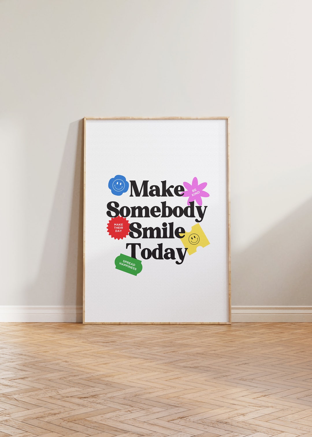 Retro Wall Print, Positive Happy Poster, Cool Retro Art Print, Make ...