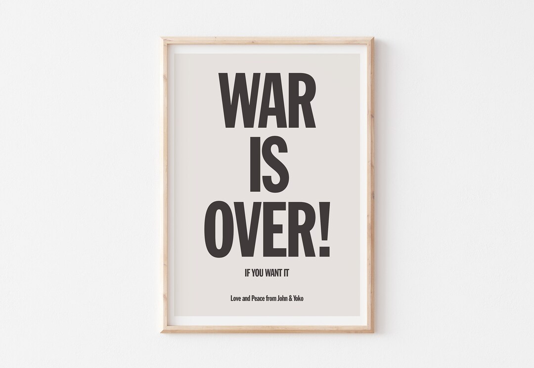War is Over Print Poster Living Room Prints Retro Wall Art - Etsy
