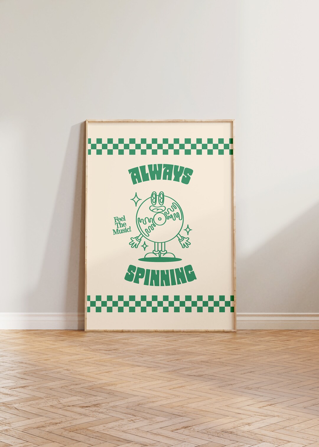 Retro Print, Always Spinning Poster, Retro Music Wall Art, Retro ...