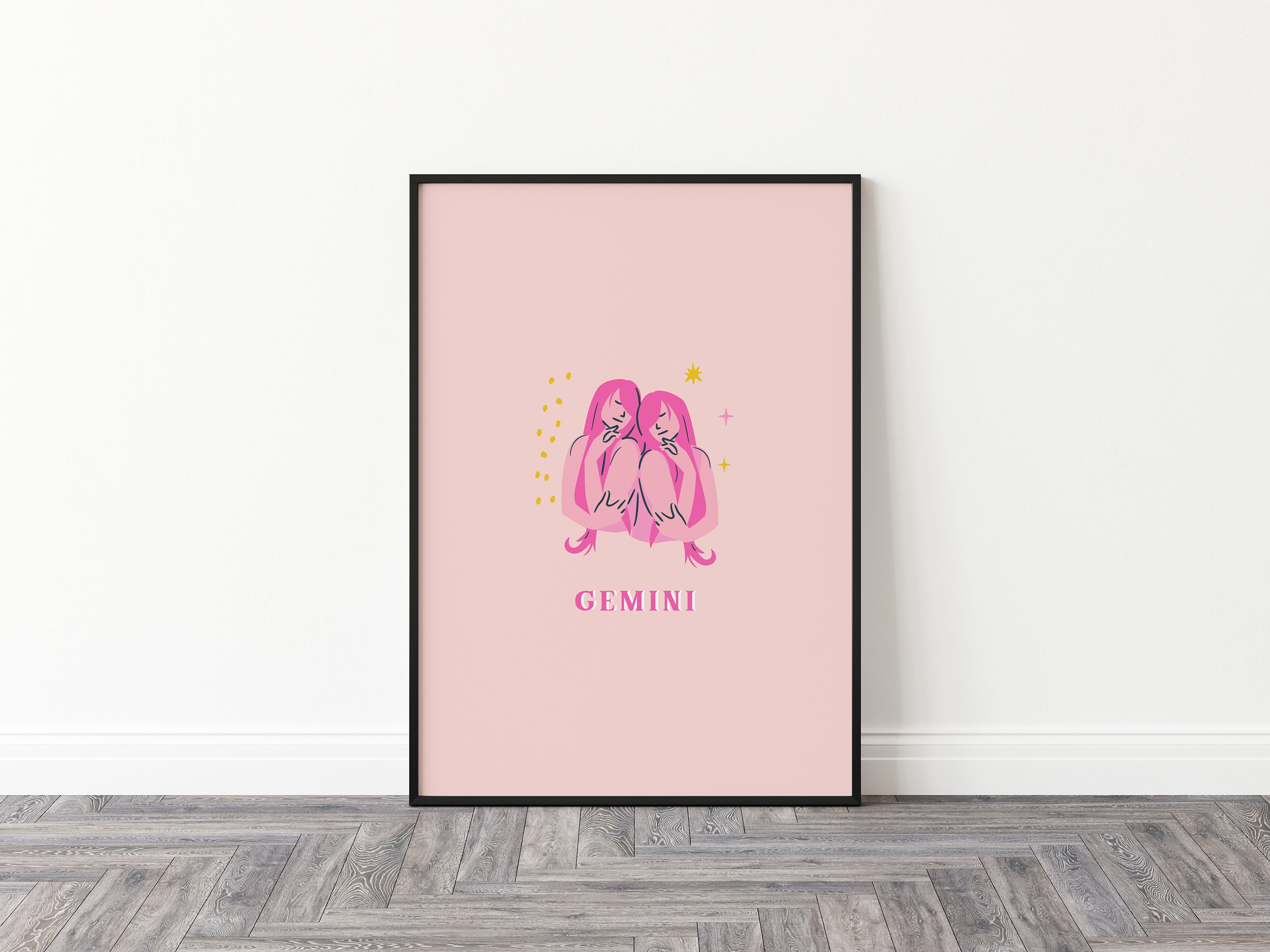 Gemini Print, Gemini Poster, Zodiac Print, Gemini Zodiac Gift ...