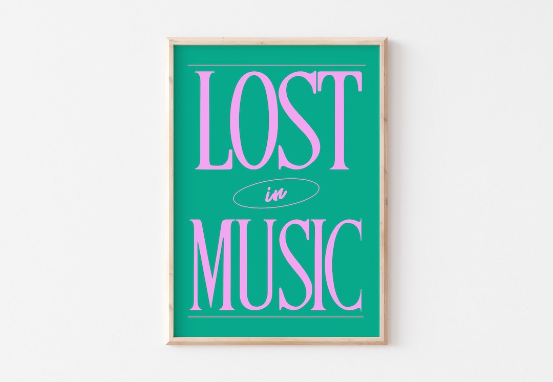 Retro Print Music Print Retro Wall Print Lost in Music - Etsy