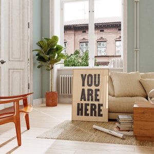 You Are Here Print, Retro Quote Wall Print, Bold Text Poster, Cool ...