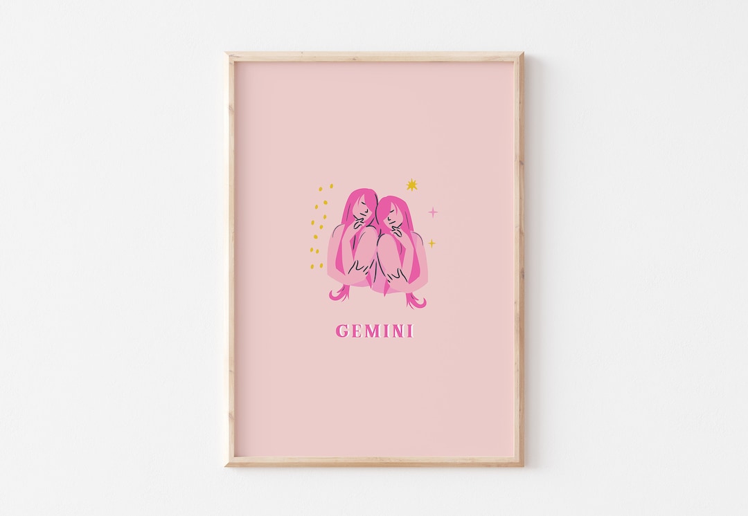 Gemini Print Gemini Poster Zodiac Print Gemini Zodiac Gift - Etsy