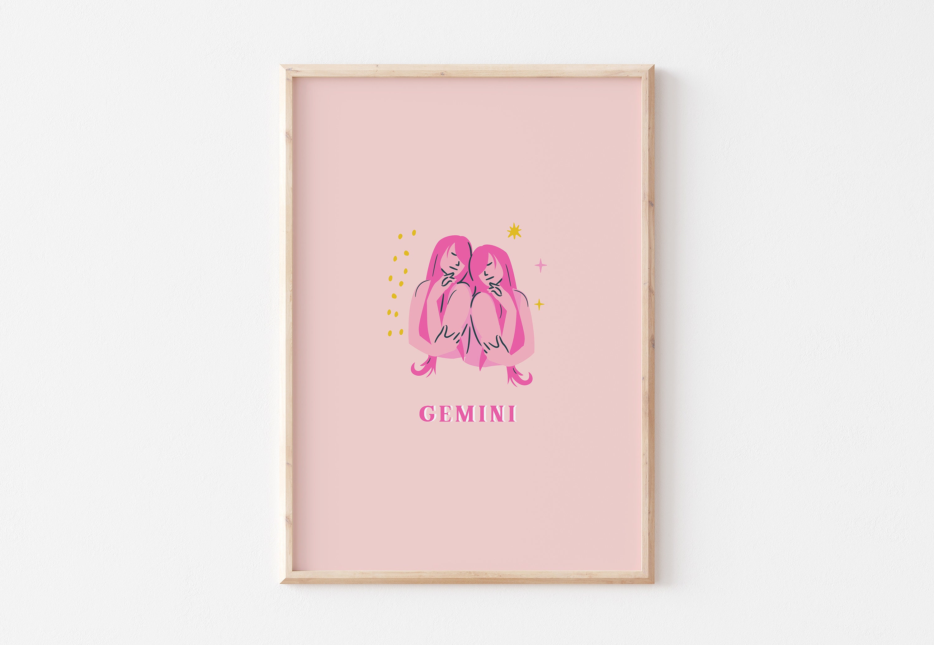 Gemini Print, Gemini Poster, Zodiac Print, Gemini Zodiac Gift ...