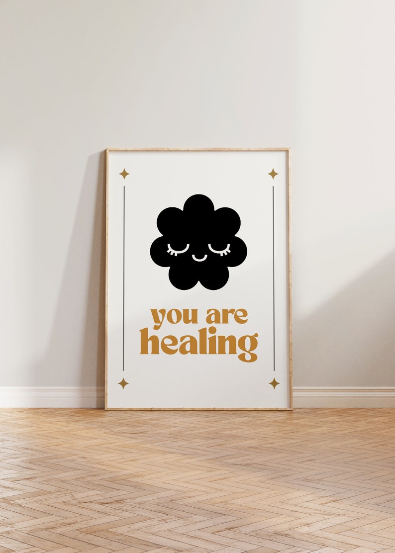 You Are Healing Print Poster, Mental Health Print, Cute Positive Wall ...