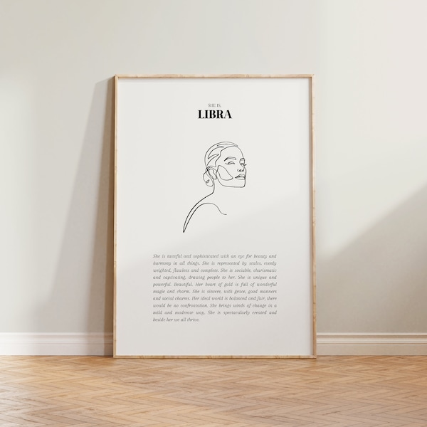 Libra Print - Etsy