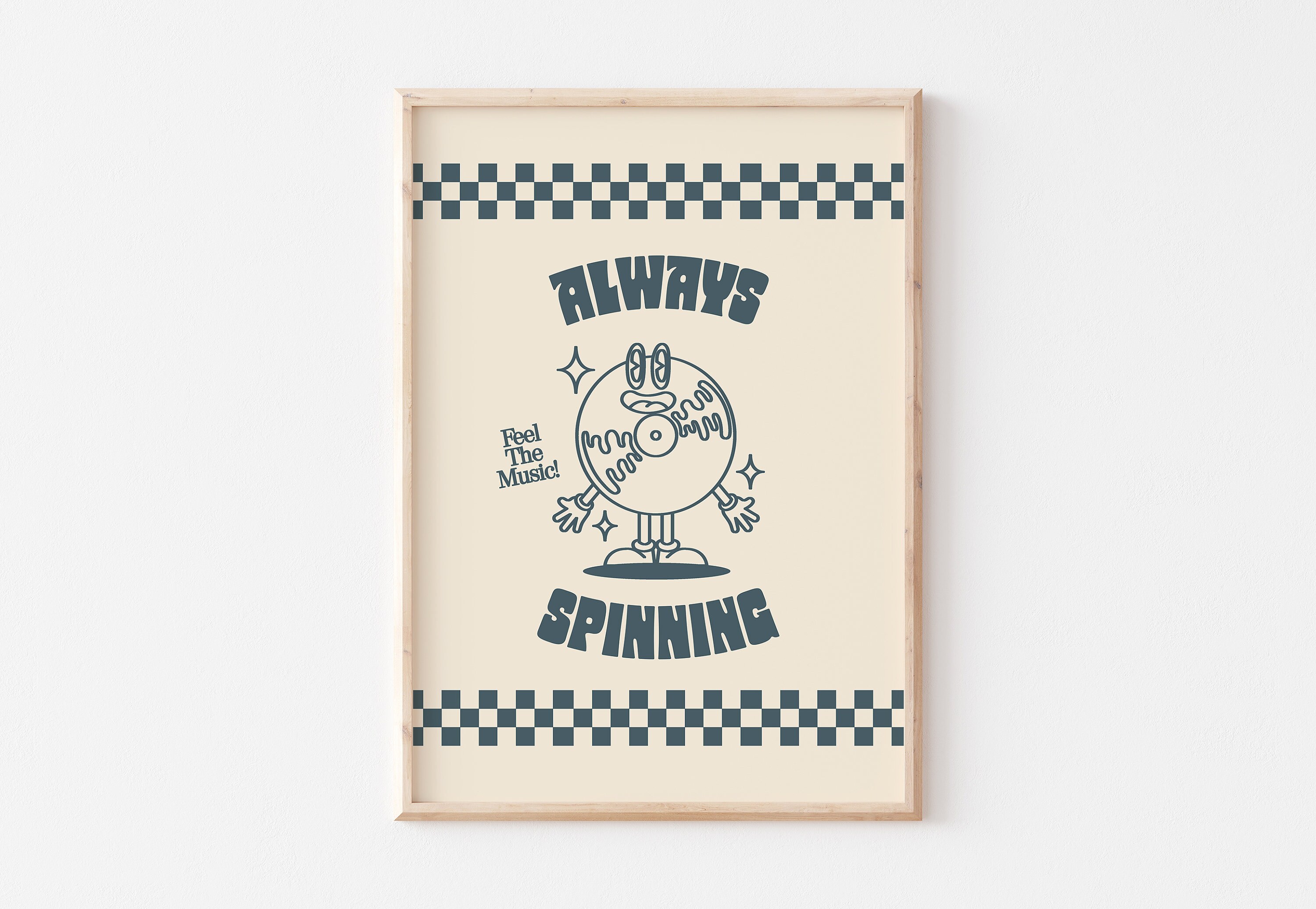 Retro Print, Always Spinning Poster, Retro Music Wall Art, Retro ...