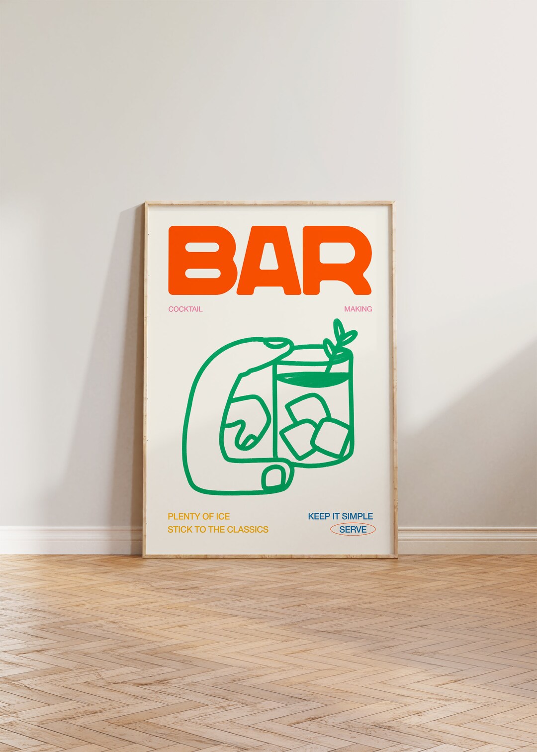 Kitchen Print Wall Art, Bar Sign, Retro Bar Print, Cocktail ...