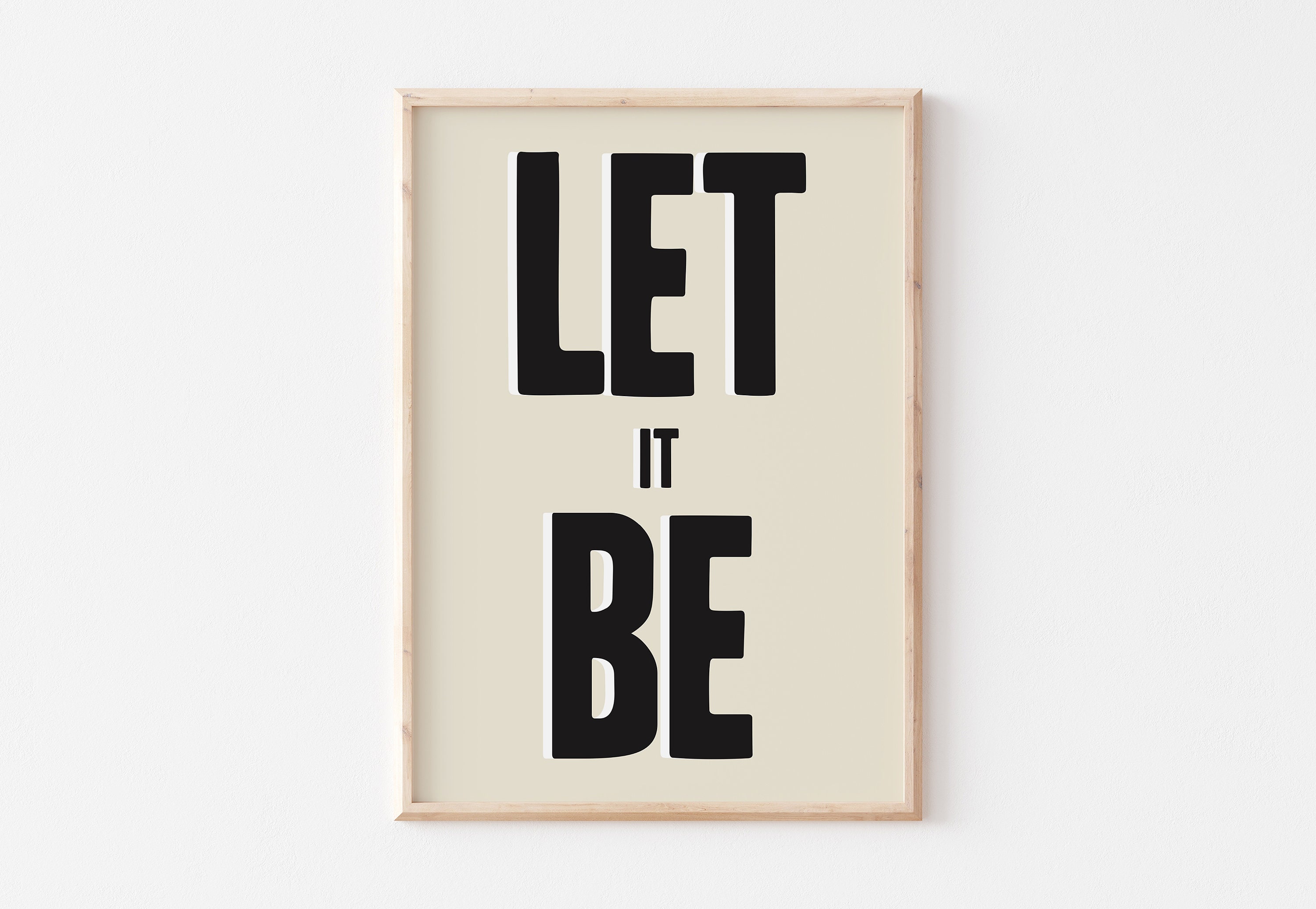 Let It Be Print, Typography Print, Retro Music Print, Colourful Prints ...