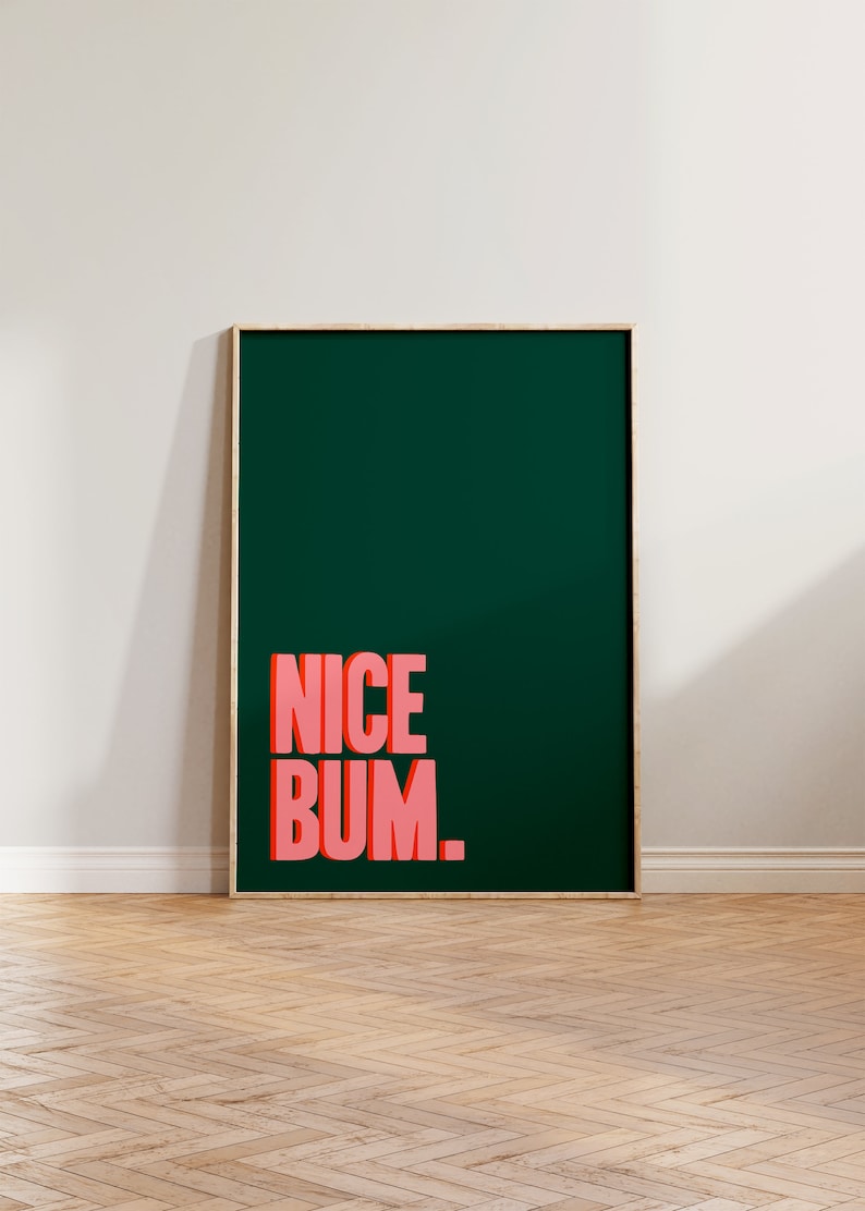 Bathroom Print, Nice Bum Print Sign, Funny Toilet Print, Restroom Wall ...