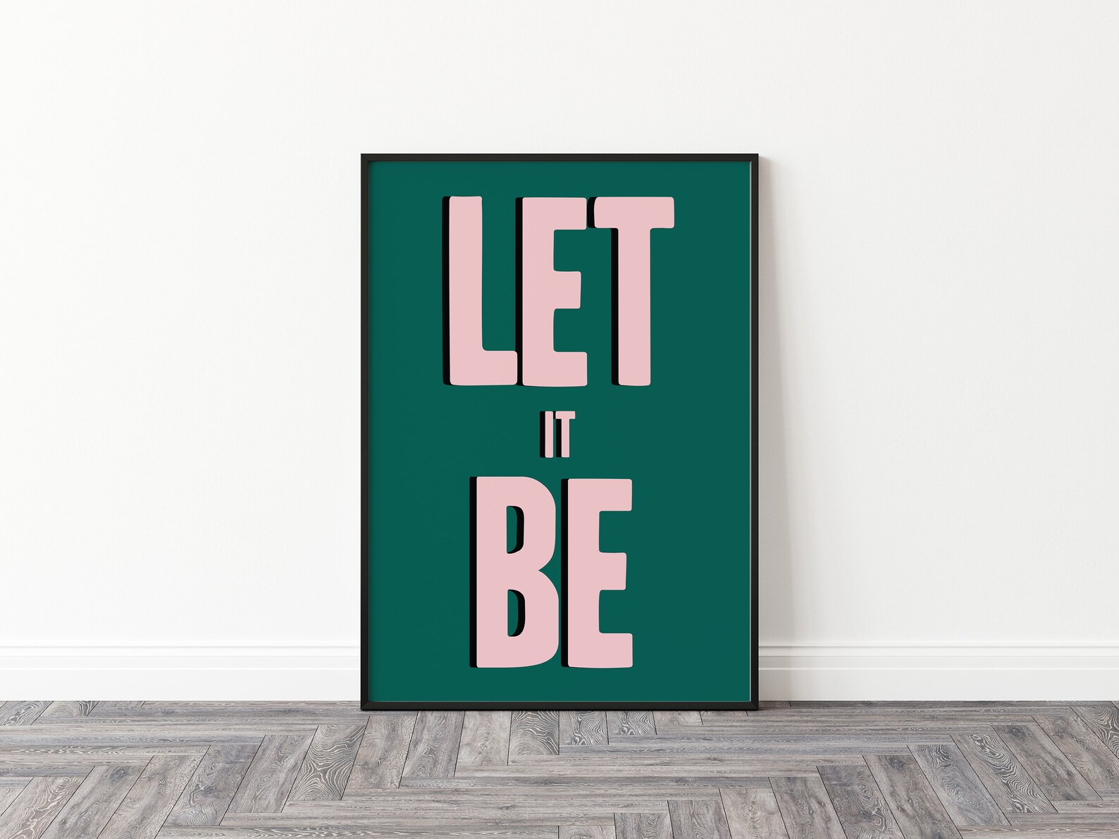 Let It Be Print, Typography Print, Retro Music Print, Colourful Prints ...