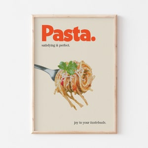 Kitchen Pasta Print, Retro Print, Kitchen Poster, Food Print, Dining ...