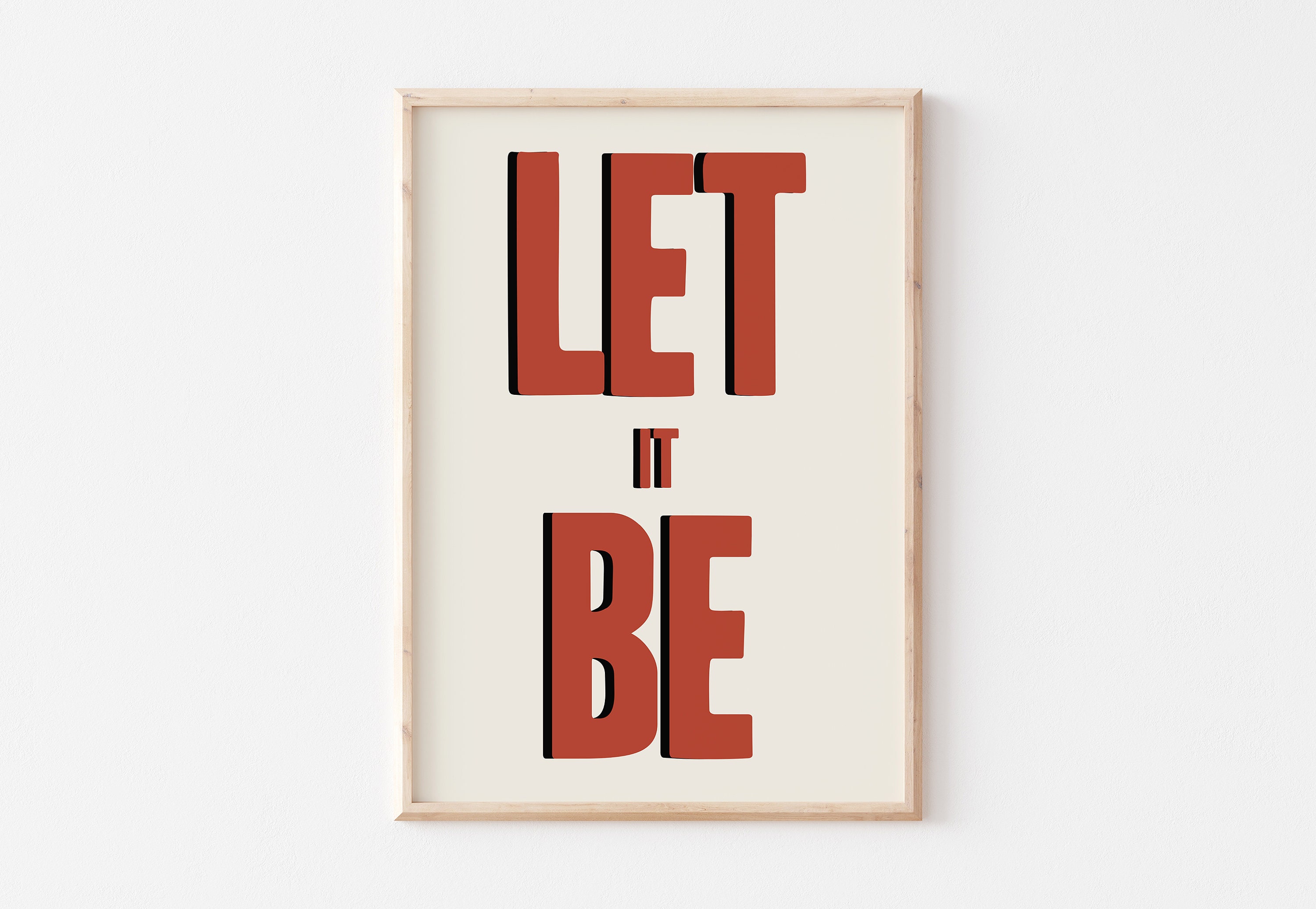 Let It Be Print, Typography Print, Retro Music Print, Colourful Prints ...