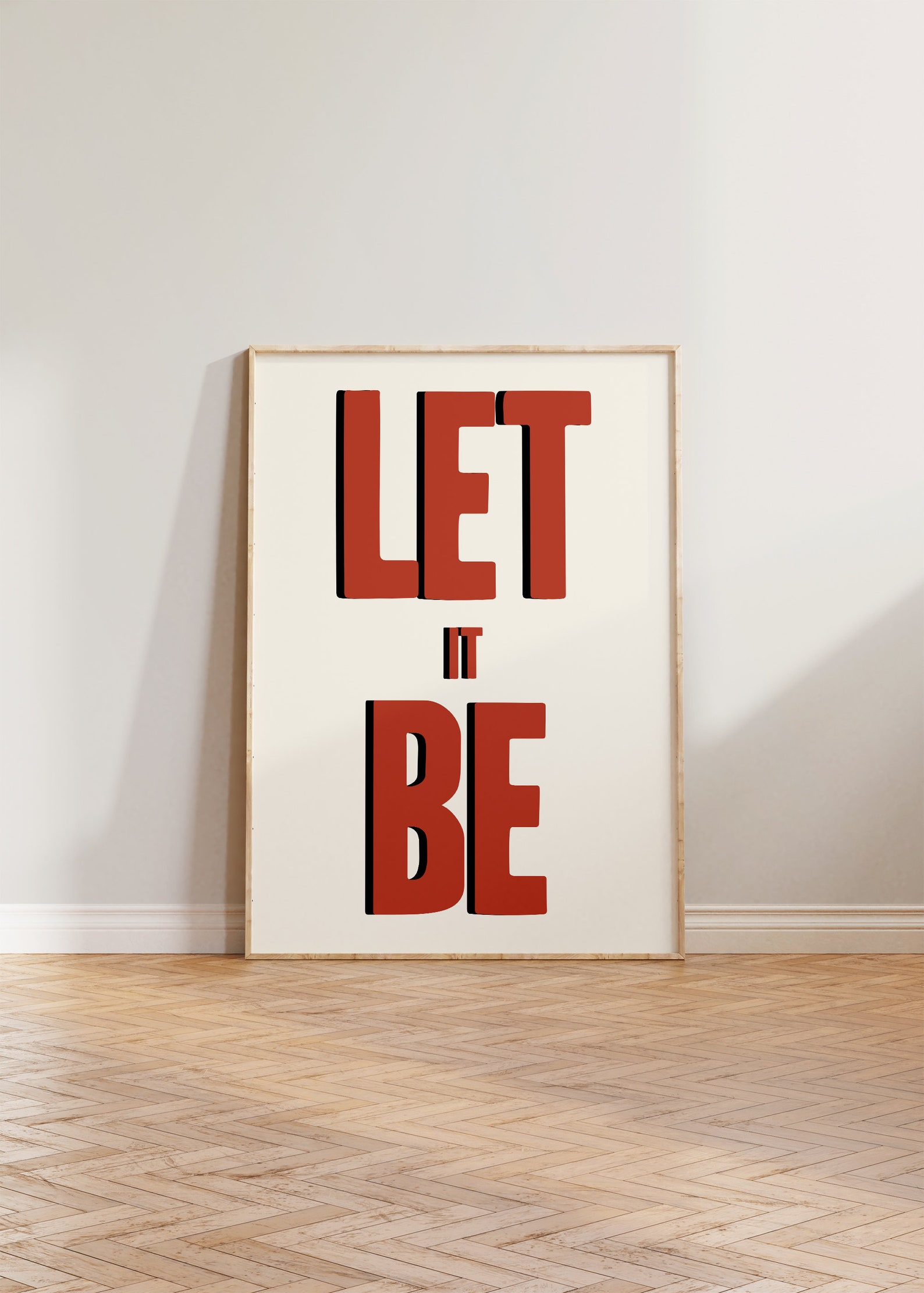 Let It Be Print, Typography Print, Retro Music Print, Colourful Prints ...