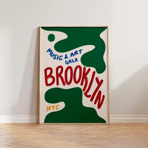 Brooklyn Wall Art, New York Print, Bedroom Living Room Wall Art Prints ...