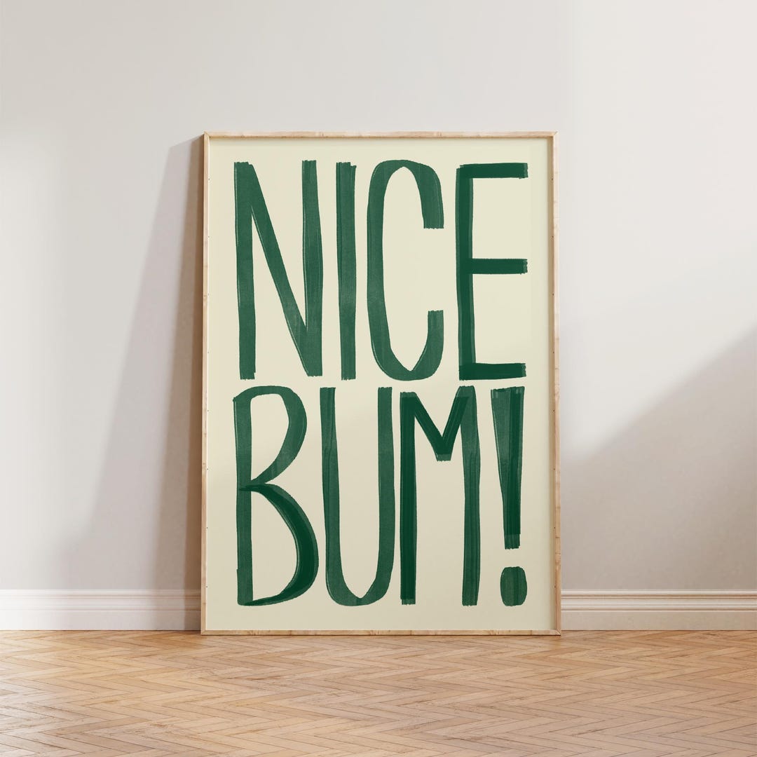Bathroom Wall Art, Nice Bum Print, Funny Bathroom Print, Toilet Prints ...