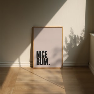 Bathroom Print, Nice Bum Print Sign, Funny Toilet Print, Restroom Wall ...