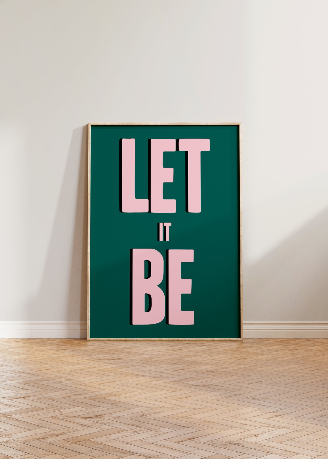 Let It Be Print, Typography Print, Retro Music Print, Colourful Prints ...