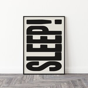 Bedroom Print Poster, Bold Print, Typography Print, Sleep Poster, Sleep ...