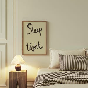 Sleep Wall Art, Bedroom Wall Art Prints, Sleep Tight Print, Retro Mid ...