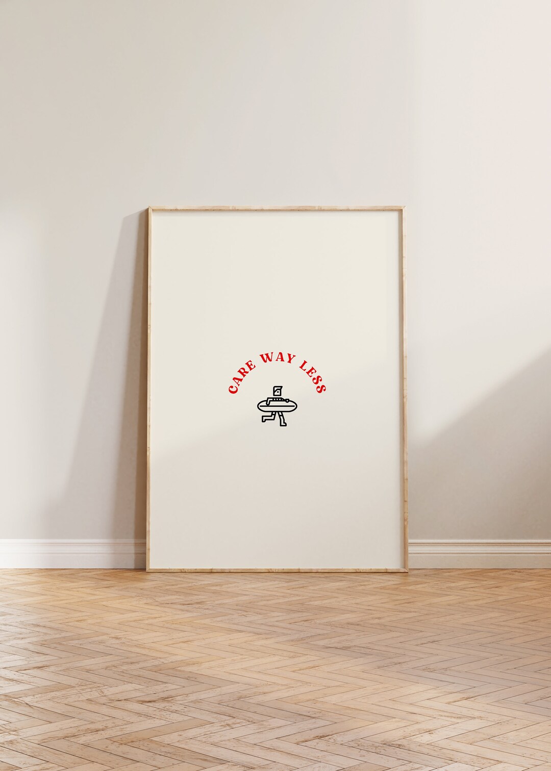 Care Way Less Print Poster, Mental Health Print, Abstract Wall Art ...