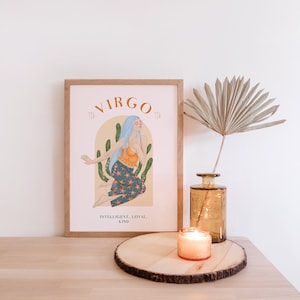 Virgo Print, Virgo Art Print, Horoscope Zodiac Print, Zodiac Gift ...