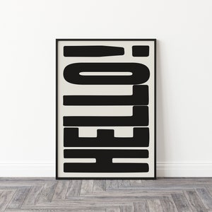 Hello Print Poster, Bold Print, Typography Print, Hello Poster ...