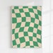 Checkered Print, Retro Green Checked Print, Wavy Print, Checkered ...