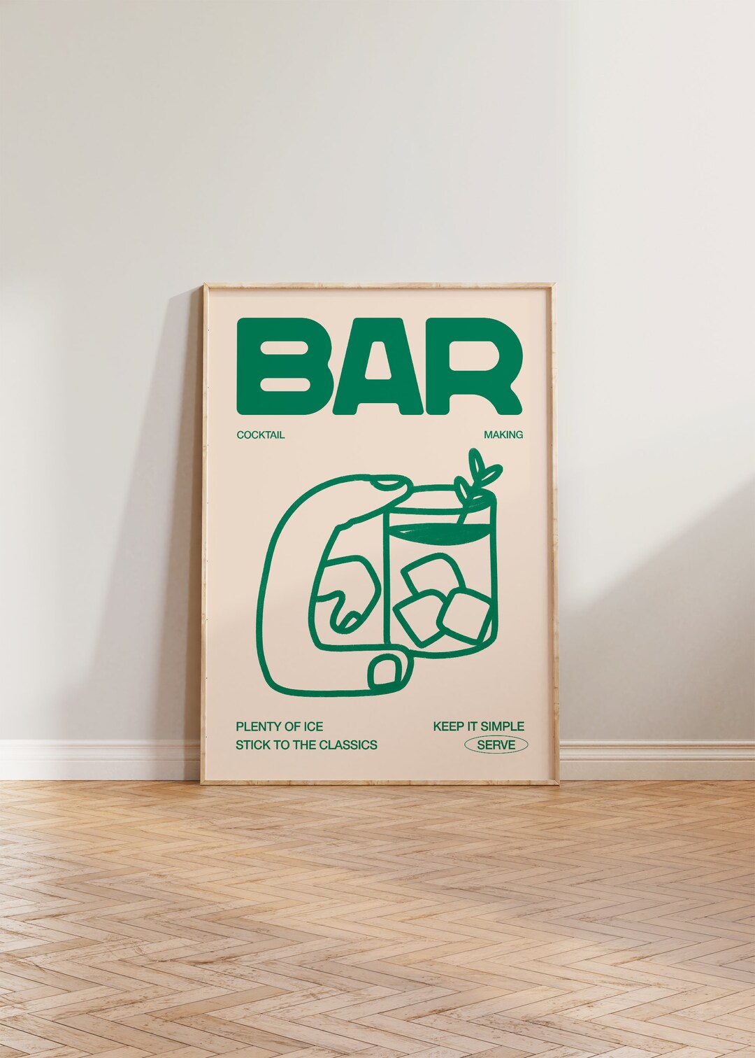Bar Print Wall Art, Bar Sign, Kitchen Print, Cocktail Illustration ...