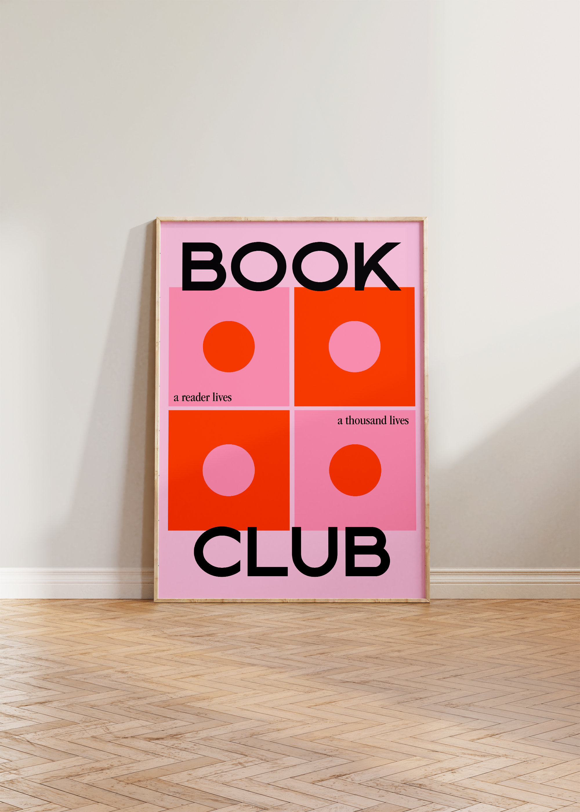 Retro Wall Art, Book Prints, Book Club Reading Poster, Pink Neutral ...
