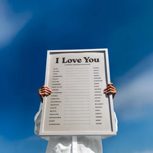 Retro Quote Wall Print, I Love You Print in Different Languages Poster ...