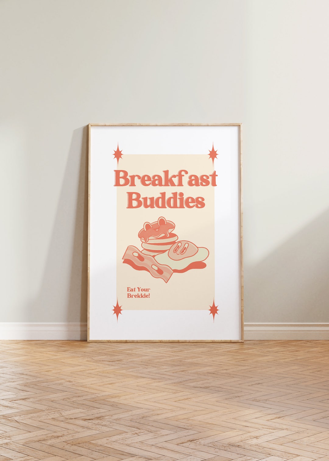 Retro Wall Art, Breakfast Buddies Poster, Retro Print, Retro Wall Decor ...