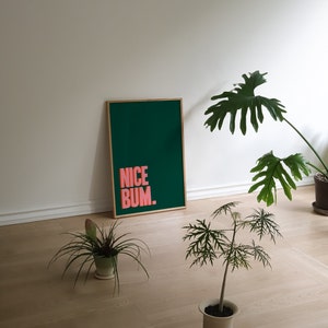 Bathroom Print, Nice Bum Print Sign, Funny Toilet Print, Restroom Wall ...