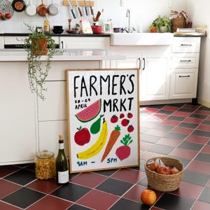 Kitchen Wall Art Print, Kitchen Poster, Farmer's Market Print ...